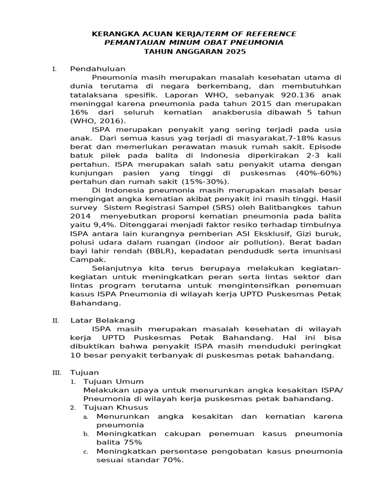Kak Pemantauan Minum Obat Pneumonia | PDF