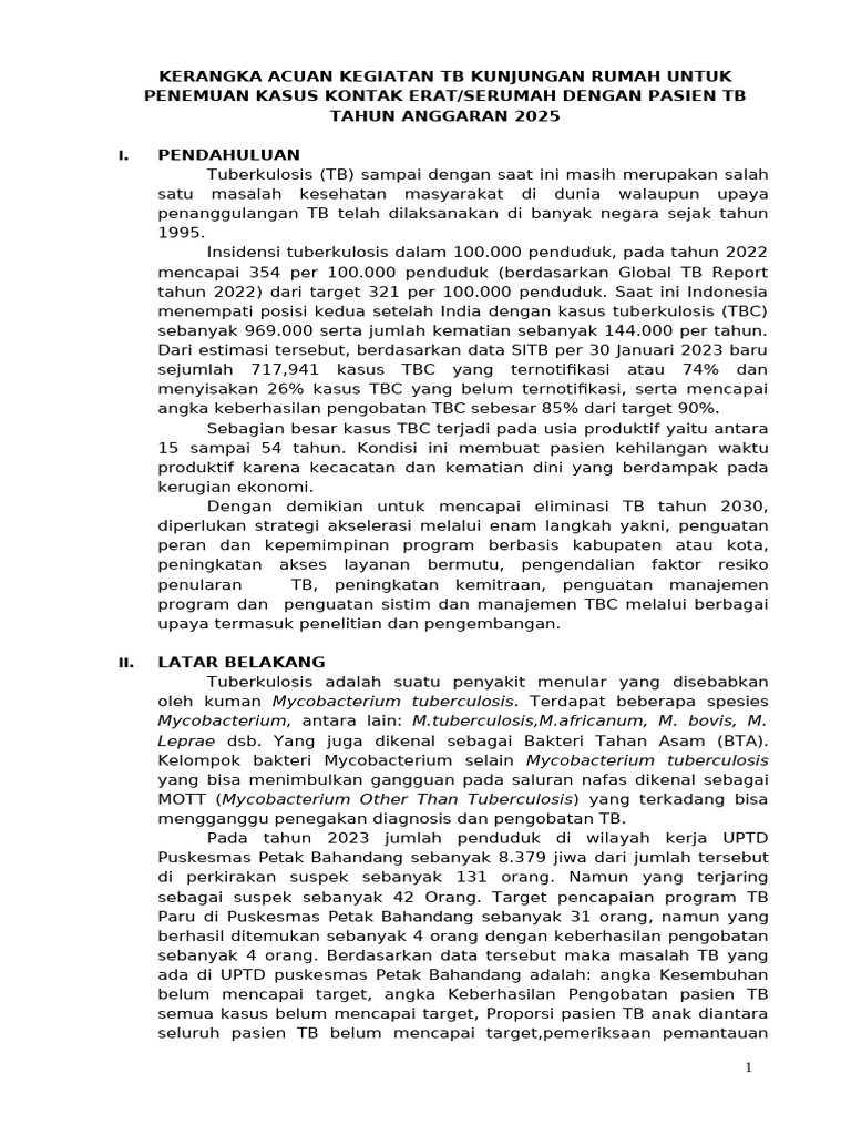 Kak TB Kunjungan Rumah Pasien TB | PDF