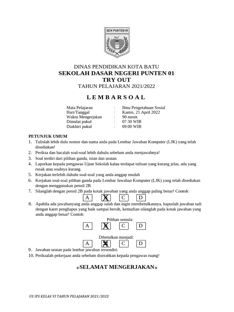 Tryout Ips KLS 6 Tp. 21-22 | PDF