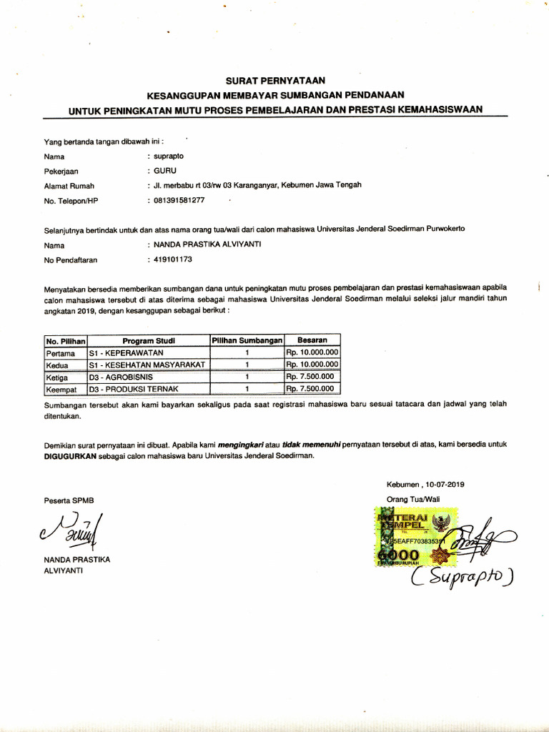 Surat Pernyataan - New | PDF