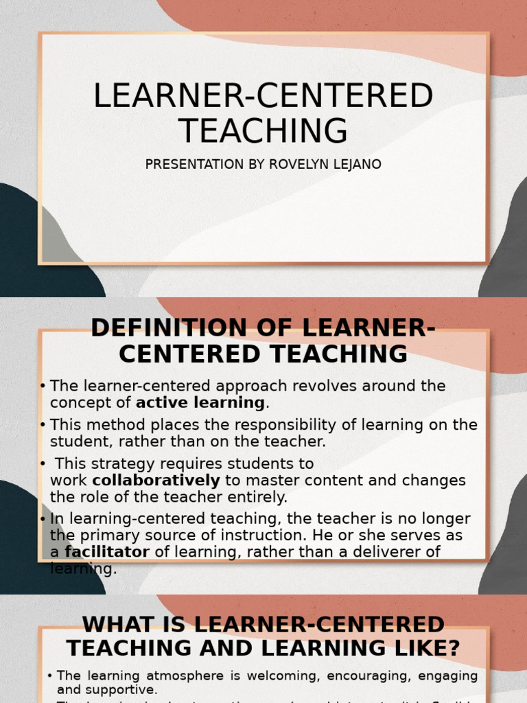 1 Learner Centered Teaching | PDF