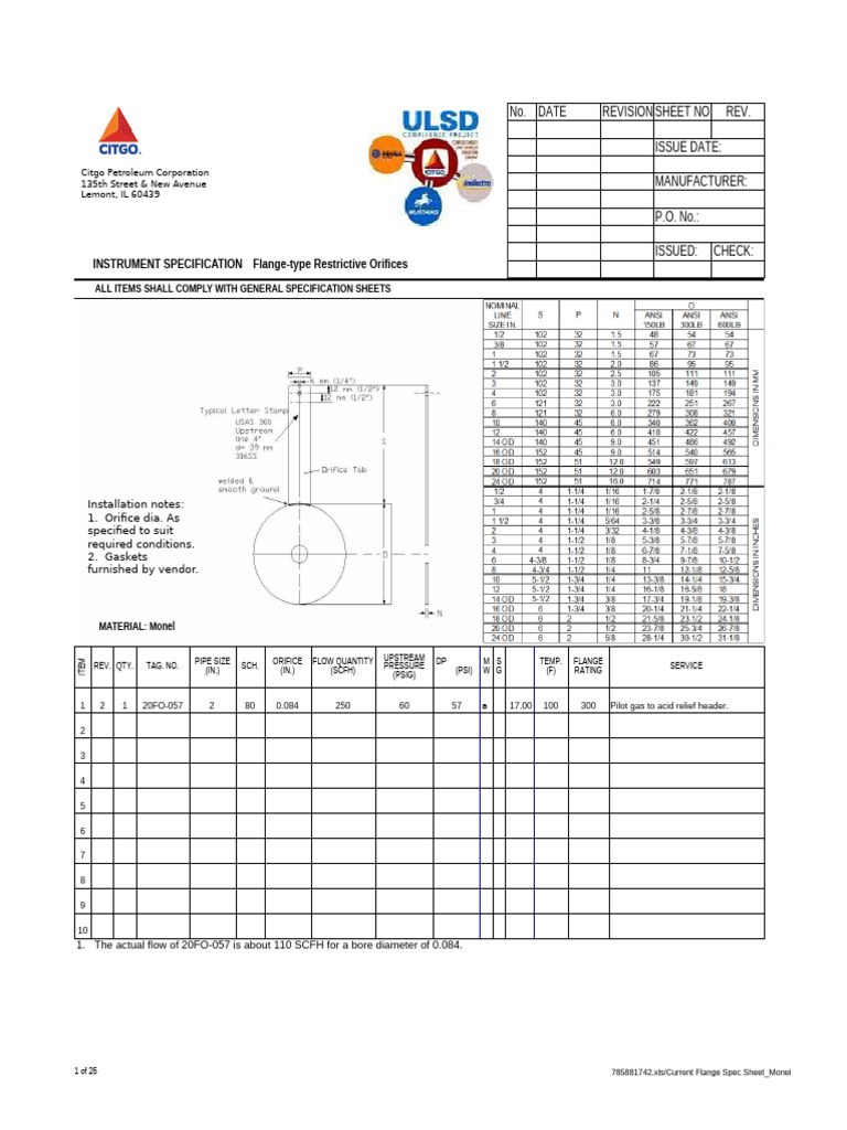 Dokumen - Tips - Orifice Sizing Calculation | PDF