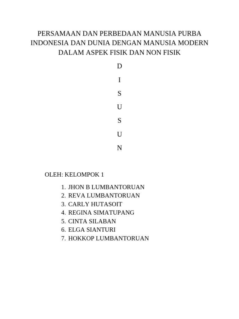 Persamaan Dan Perbedaan Manusia Purba Indonesia Dan Dunia Dengan ...