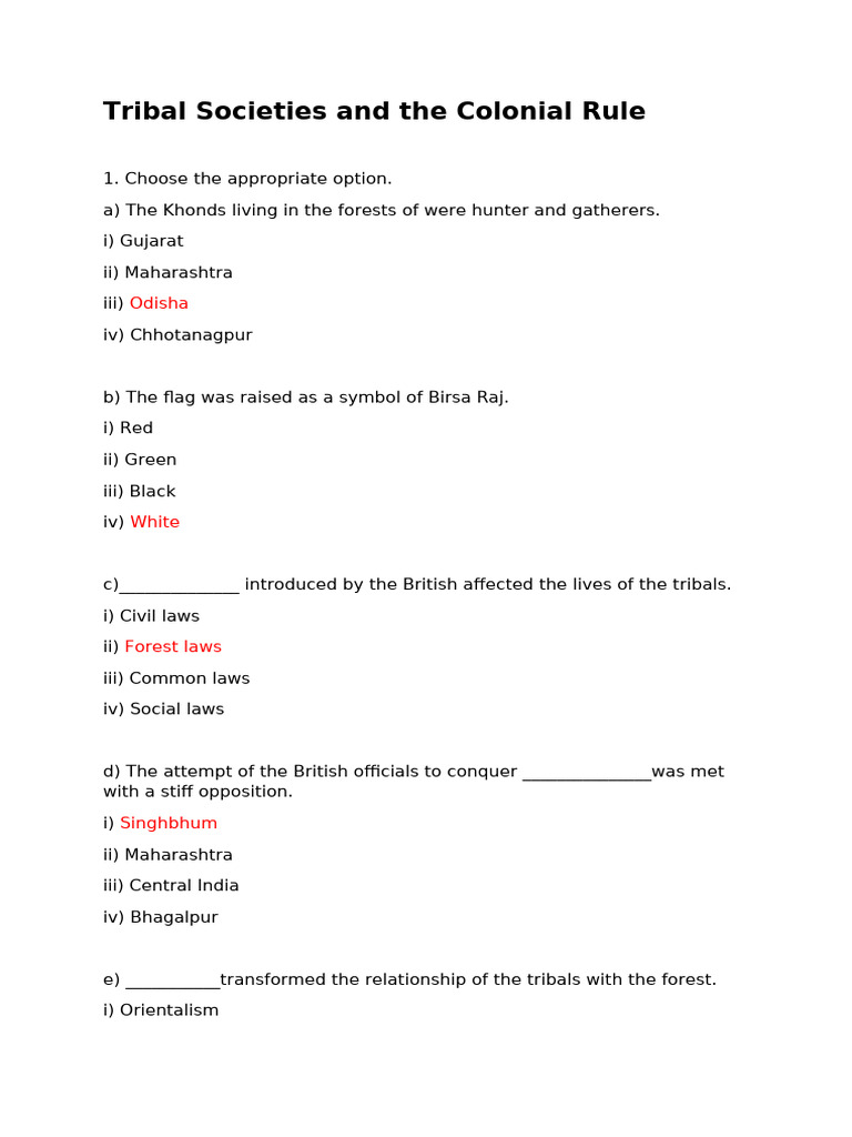 Tribal Societies and The Colonial Rule | PDF