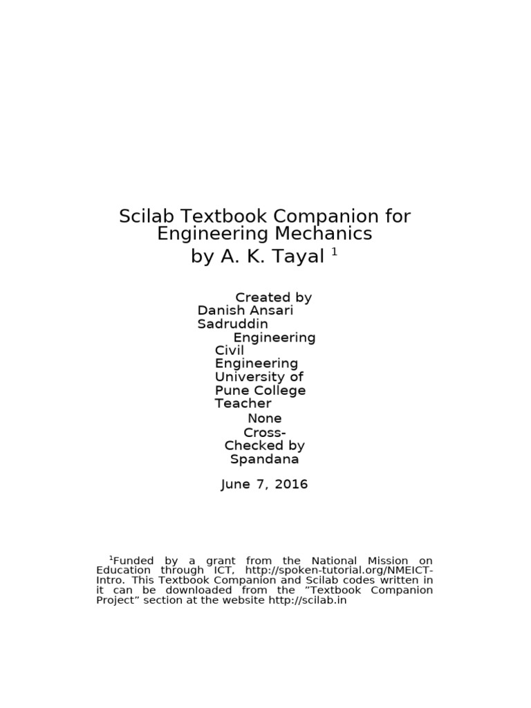 Engineering Mechanics A K Tayal | PDF