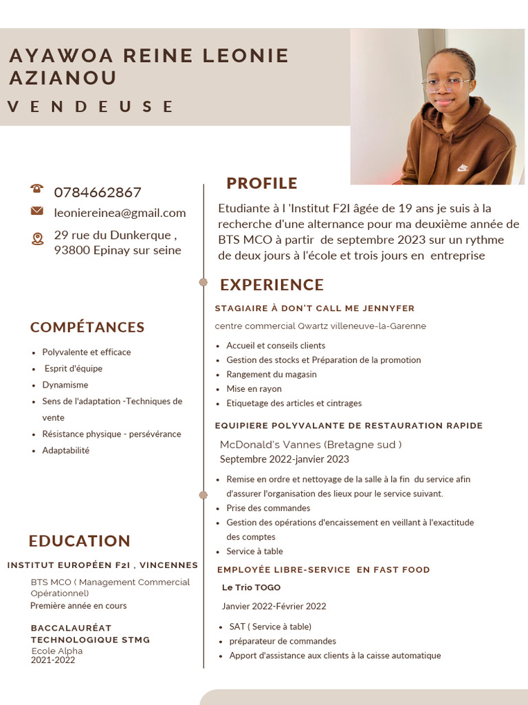 CV Alternance Vendeuse Après Modification | PDF