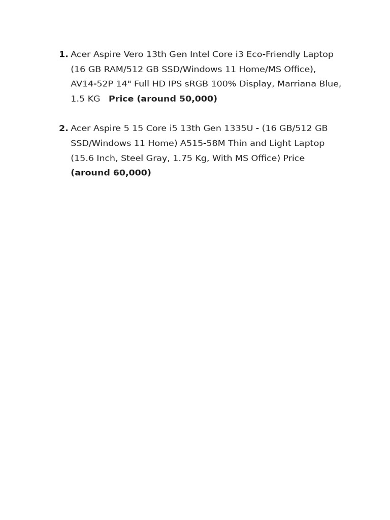 Acer Laptop Configuration | PDF