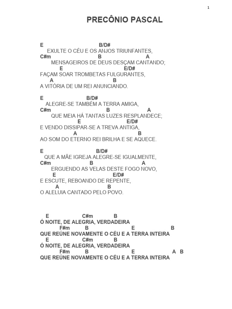 Precônio Pascal - Cifra | PDF