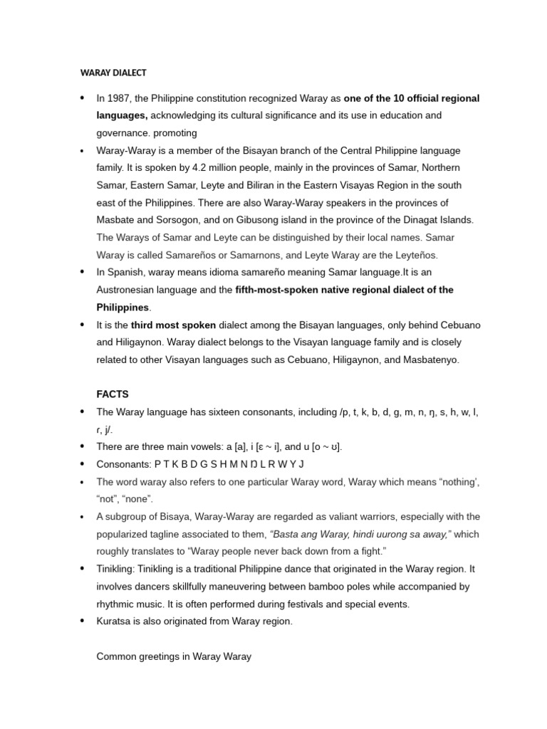 Waray Dialect | PDF