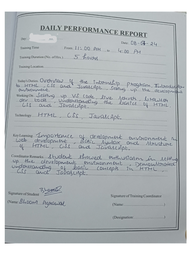 Logbook Content | PDF