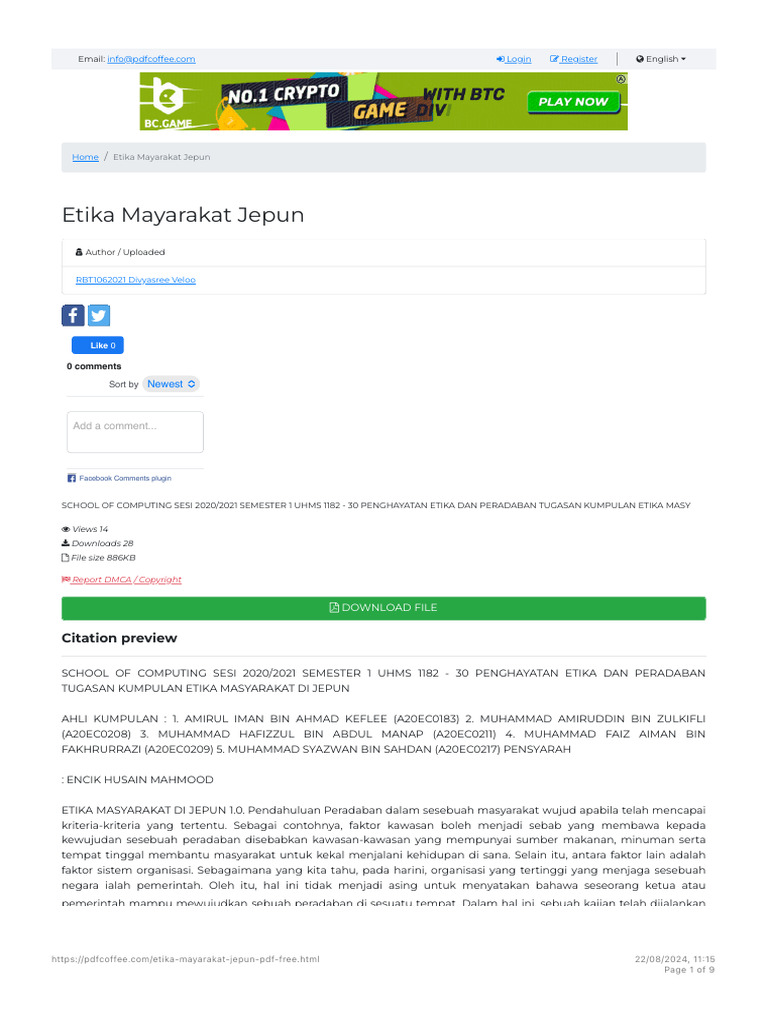 Etika Masyarakat Jepun 2 | PDF