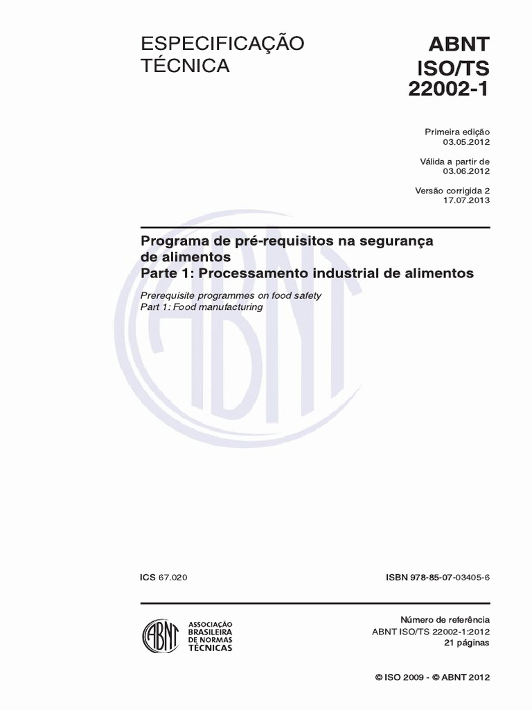 (FM2S) Especificação Técnica ISO 22002 - Esquema FSSC 22000 5.1 | PDF