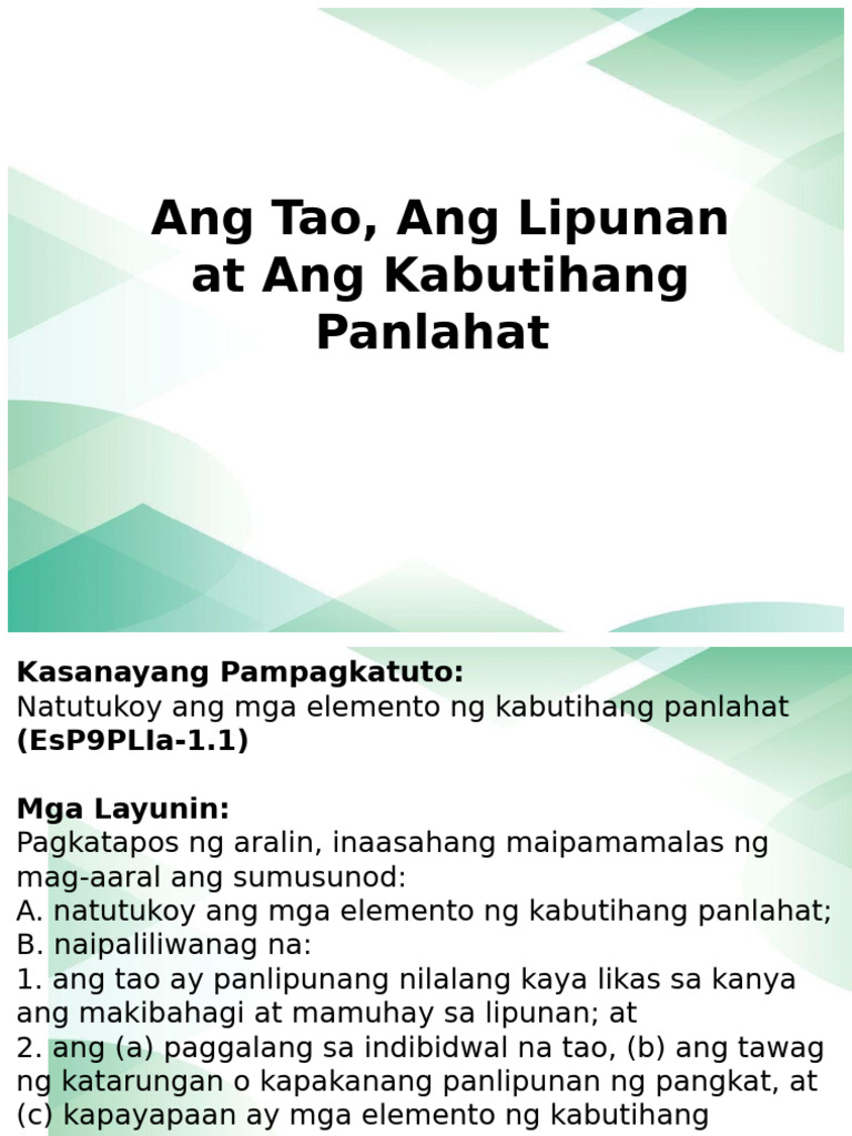 ESP 9 PPT - Q1 - Module 1 | PDF