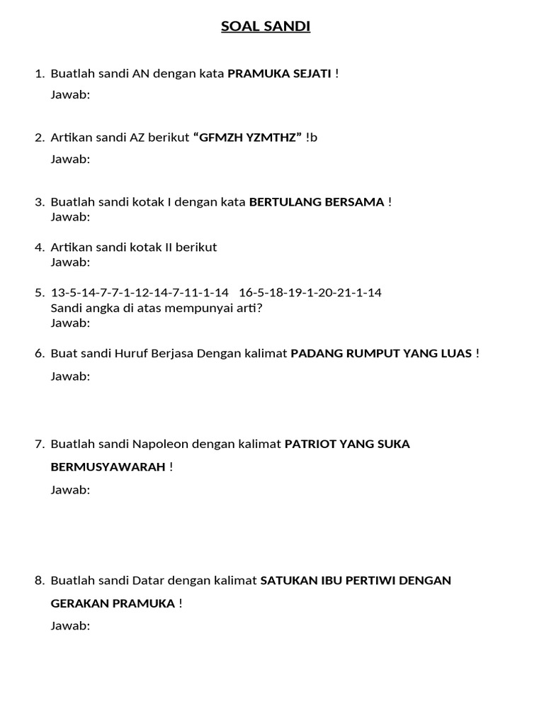 Soal Sandi | PDF