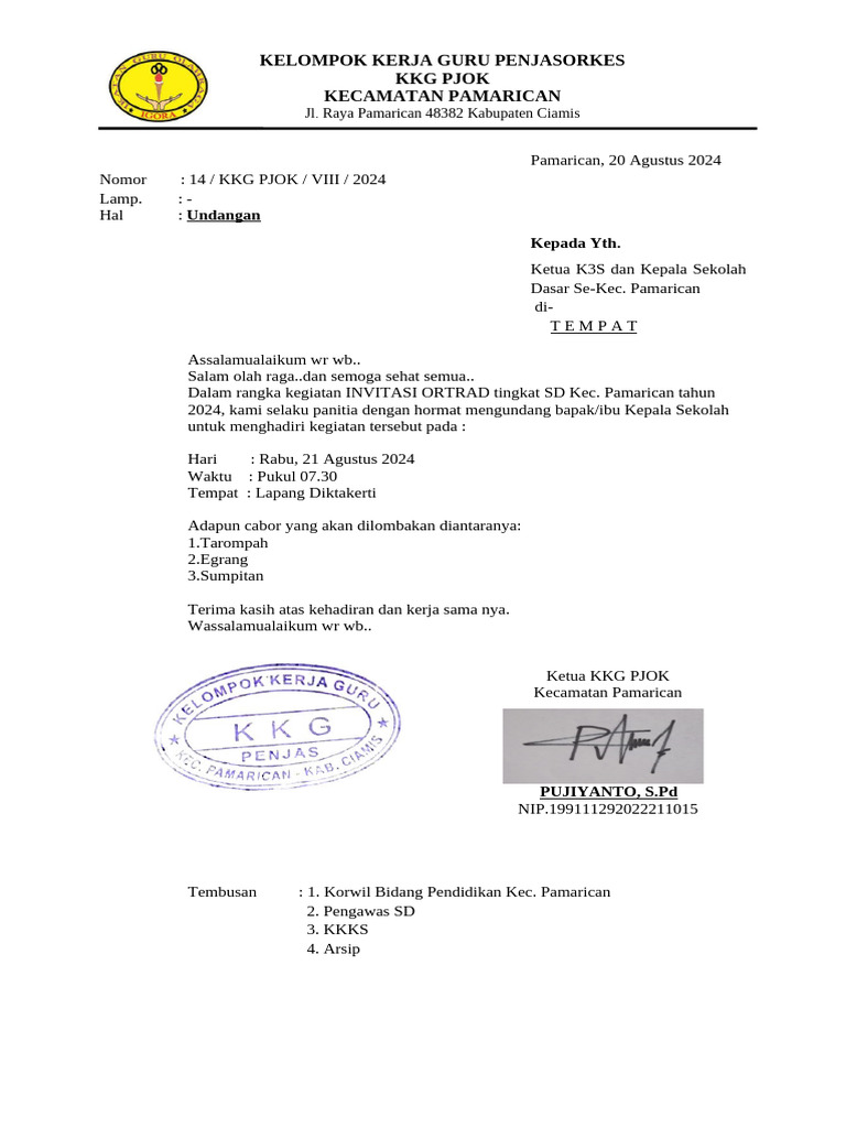 Surat Undangan K3S Oltrad | PDF