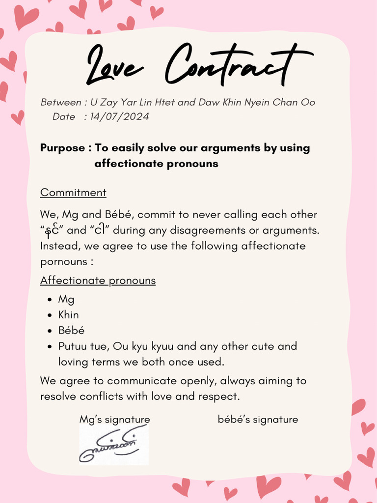 Love Contract PDF | PDF