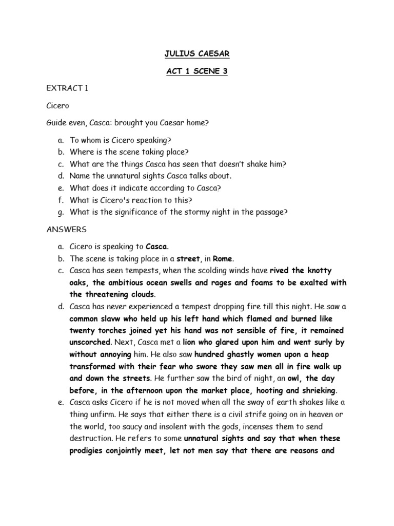 Julius Caesar Act 1 Scene 5 | PDF