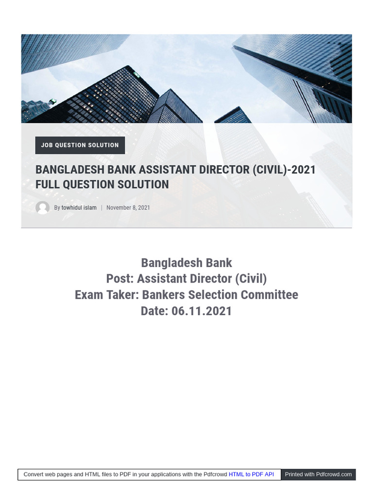 Blog Dil Com BD Bangladesh Bank Assistant Director Civil 202 | PDF