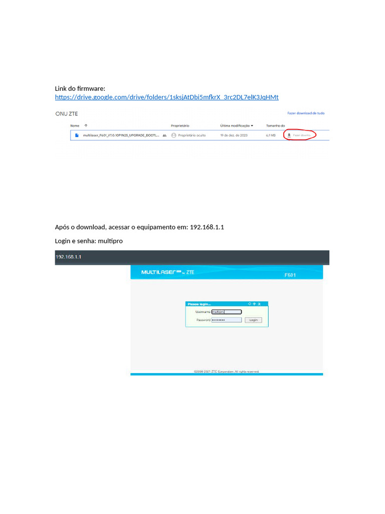 Manual Firmware Onu Zte PDF | PDF