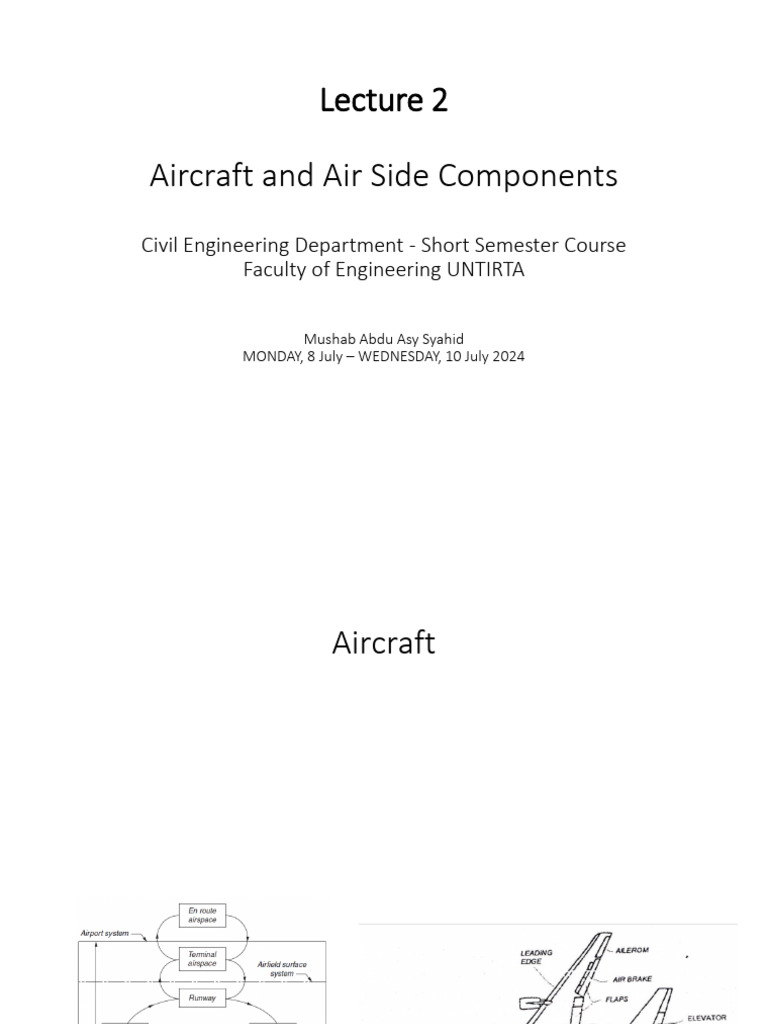 Lecture 2 - Aircraft and Air Side Components | PDF