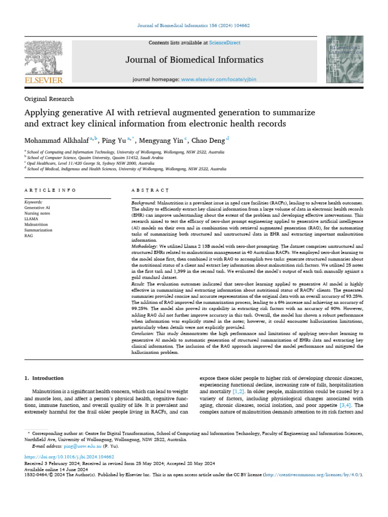 Applying generative AI with retrieval augmented generation to summarize ...