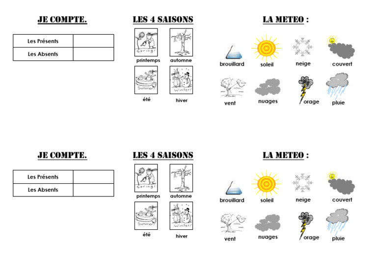 Les Saisons Et La Meteo | PDF