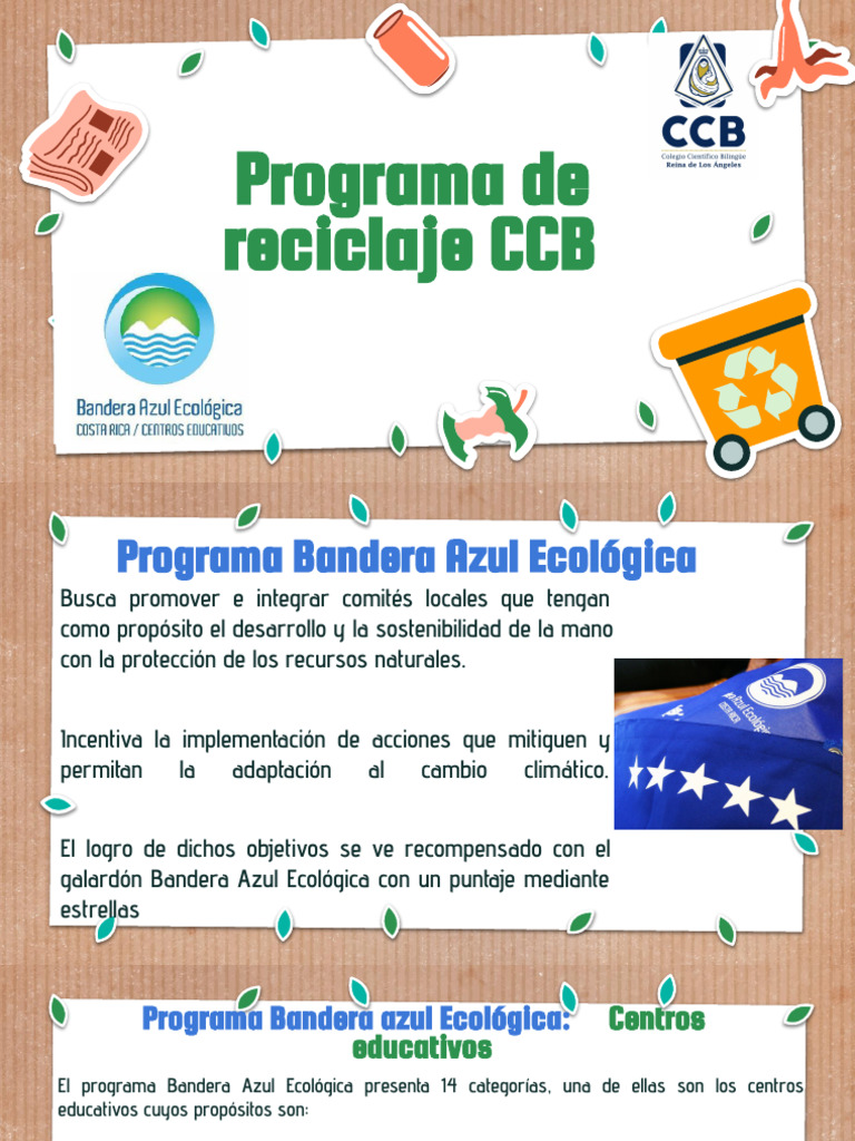 Programa Bandera Azul Ecológica - Reciclaje CCB | PDF