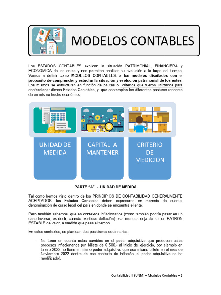 MODELOS CONTABLES - Material Teorico Adicional | PDF | Contabilidad | Finanzas y dinero