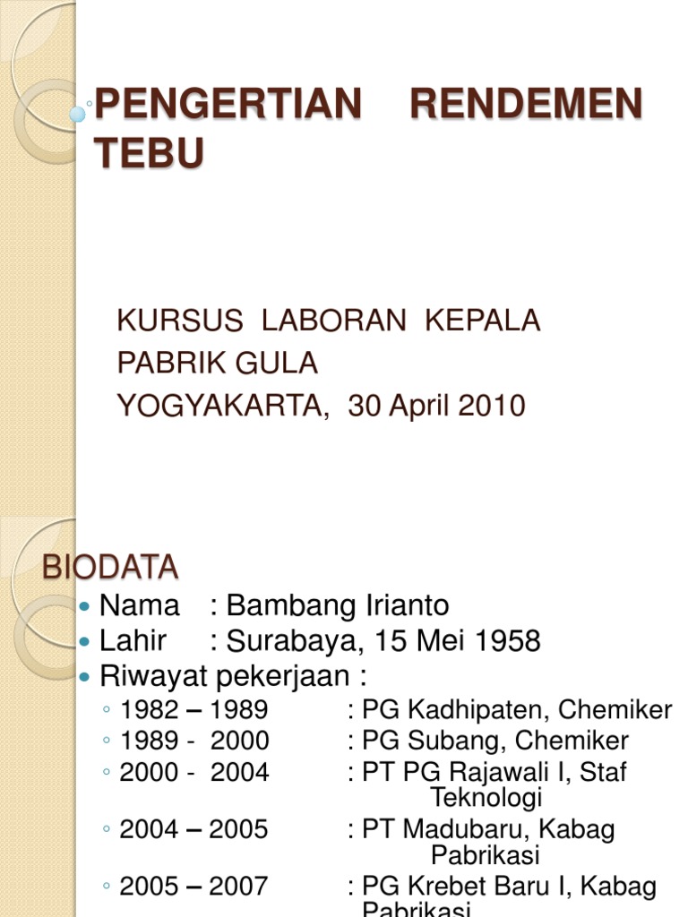 Pengertian Rendemen - I | PDF