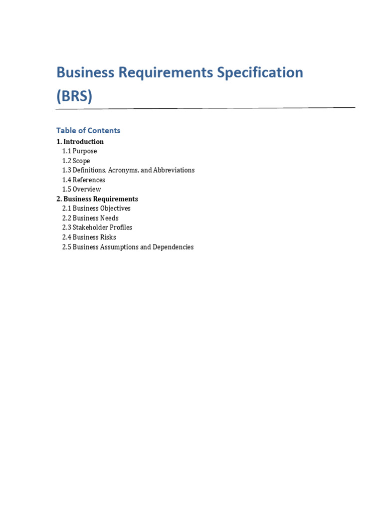 Ecommerce Business Requirements Specification BRS | PDF