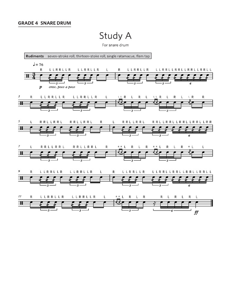 G4 Snare Drum Studies | PDF