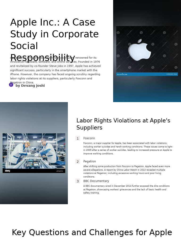 Apple Inc a Case Study in Corporate Social Responsibility | PDF