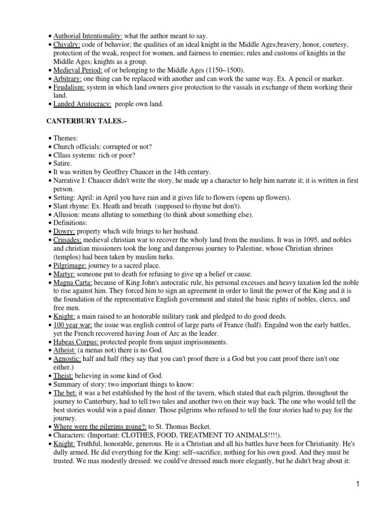 Canterbury Tales. | PDF | Sonnets | English Poetry