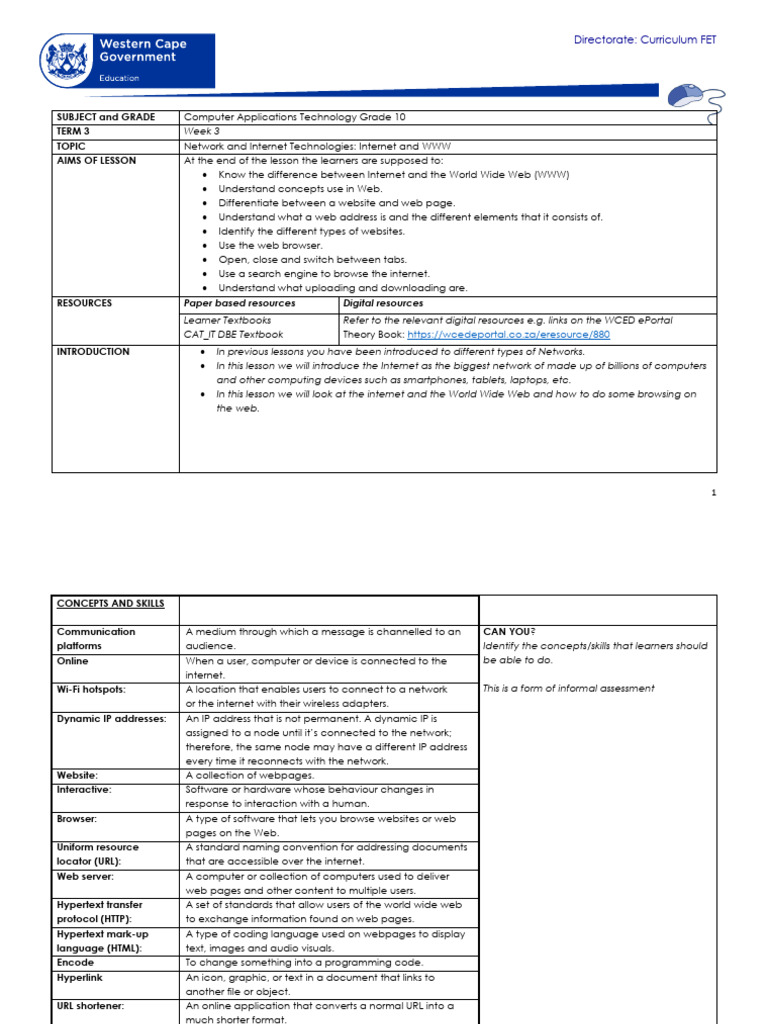 CAT GR 10 Term3 - Week3 | PDF