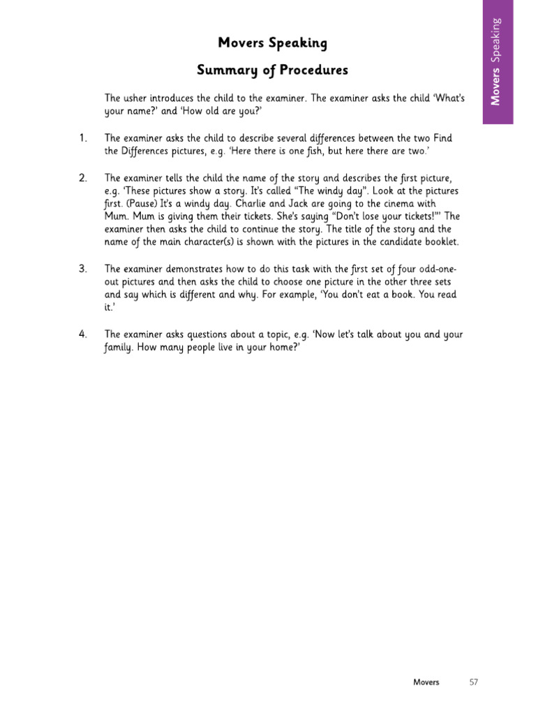 YLE Movers Speaking | PDF