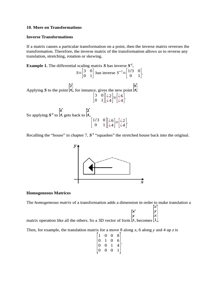 010 More On Transformations | PDF | Matrix (Mathematics) | Teaching Methods & Materials