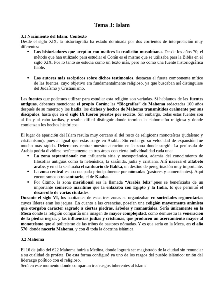 Tema 2 Islam | PDF