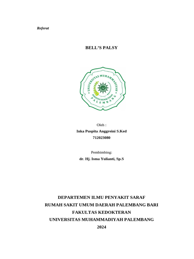 Referat Bell's Palsy | PDF