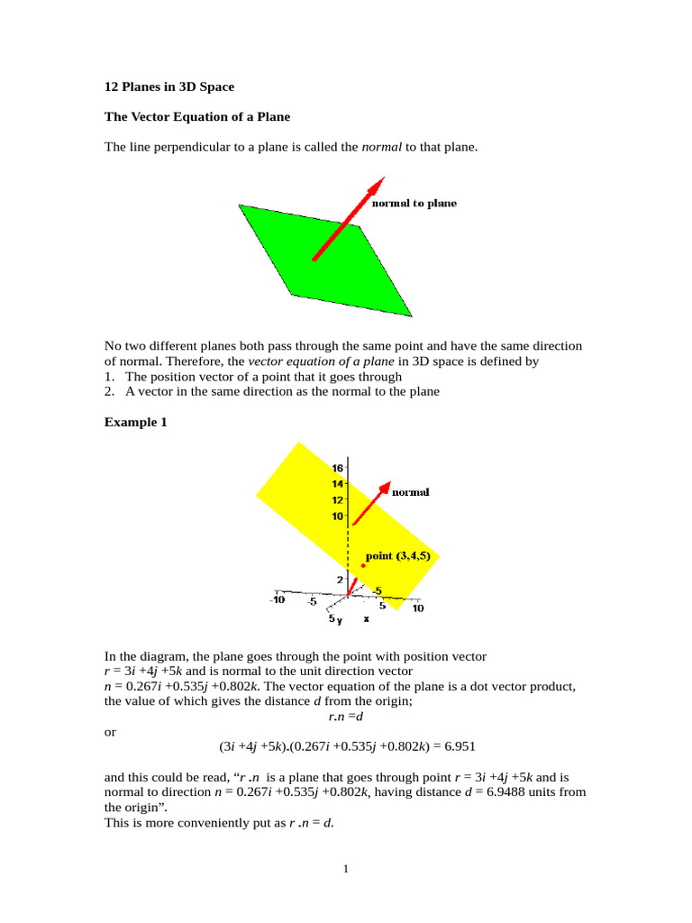aaa012 syllabus 12 3D geometry part 2 planes revised | PDF