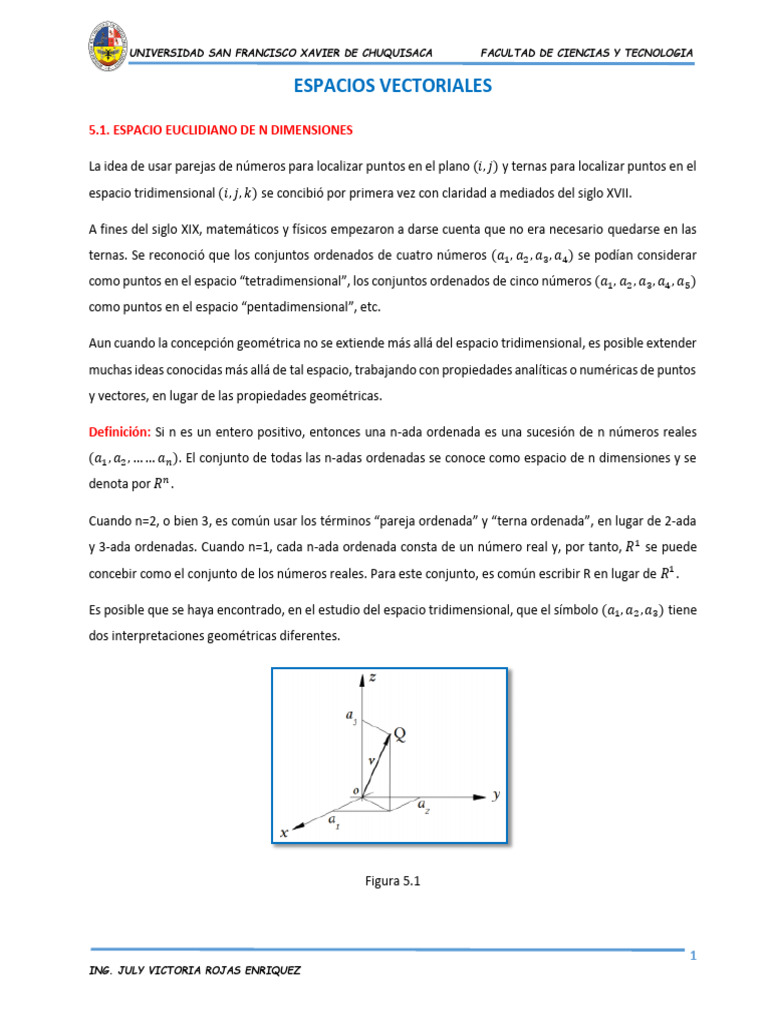 Espacios Vectoriales | PDF | Espacio vectorial | Métodos y materiales de enseñanza