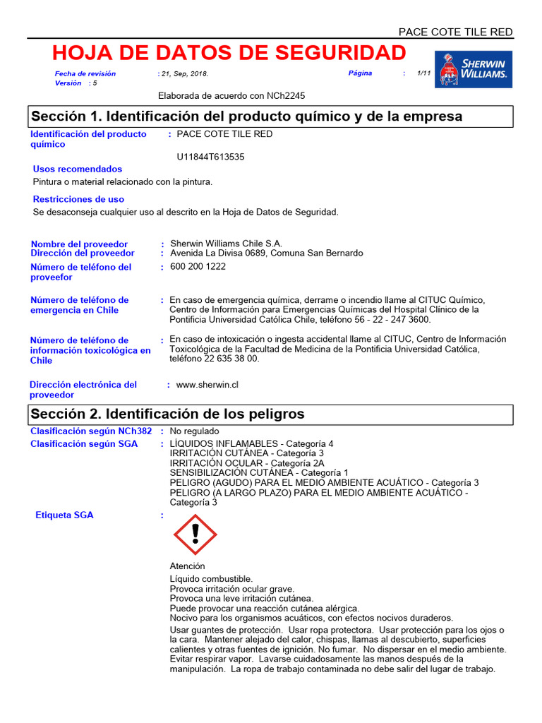 U11844T613535_SDS_Spanish (MEXICO)_CL | PDF