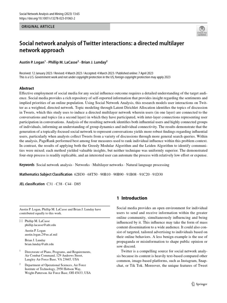 Structural - Social Networks: Twitter Analysis | PDF | Eigenvalues And Eigenvectors | Social Science