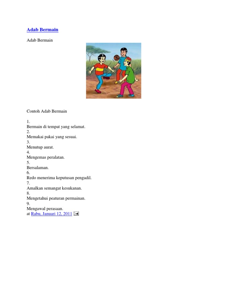Adab Bermain | PDF