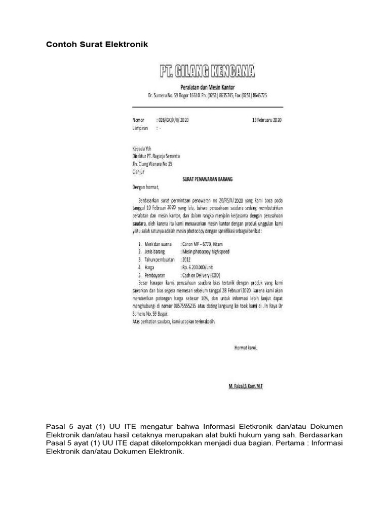 Contoh Surat Elektronik | PDF