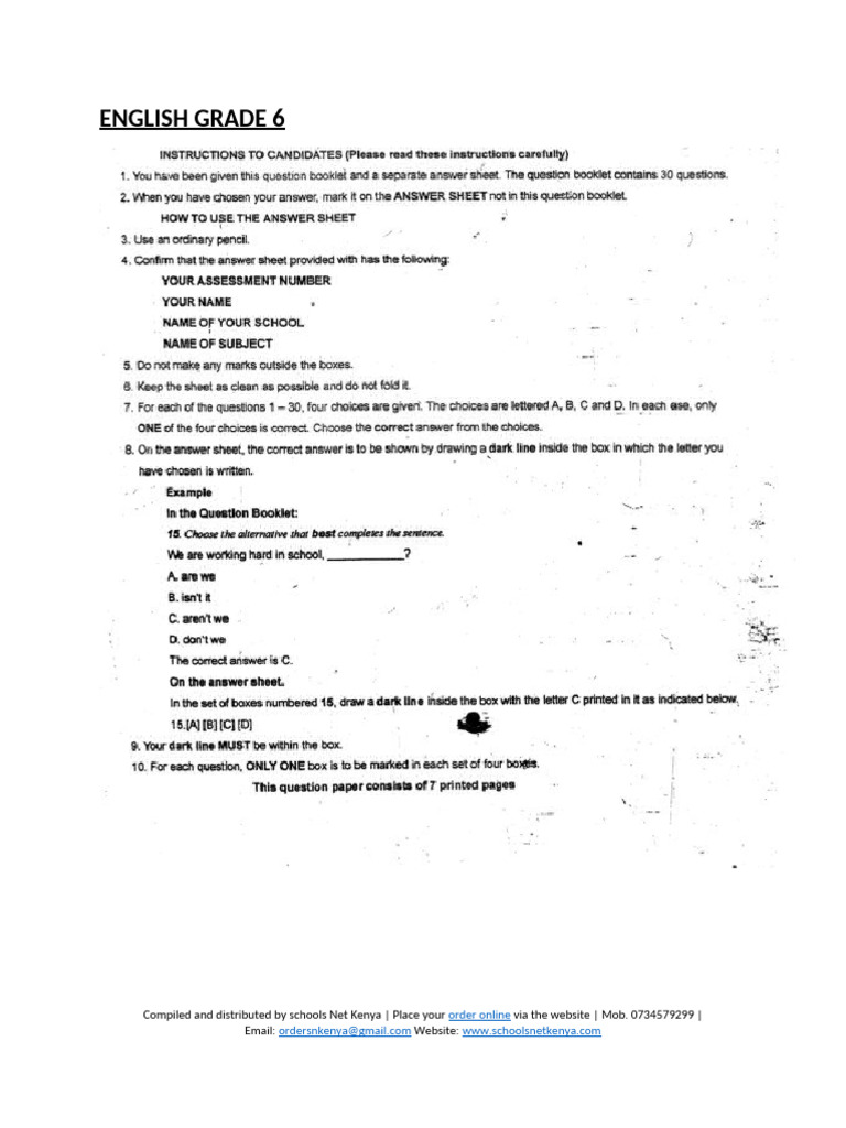 Grade 6 English Resources Online | PDF