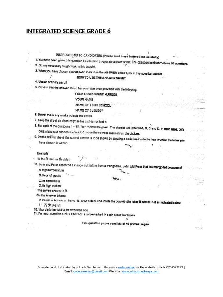Grade 6 Integrated Science Guide | PDF