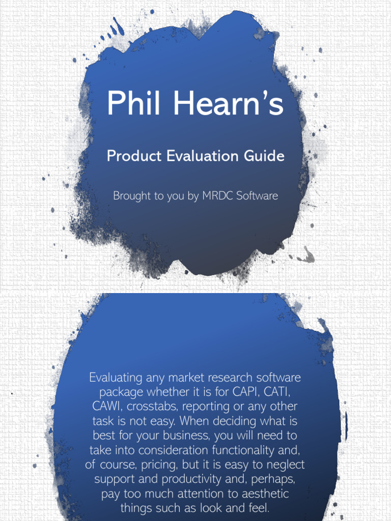 Phil Hearns Product Evaluation Guide | PDF