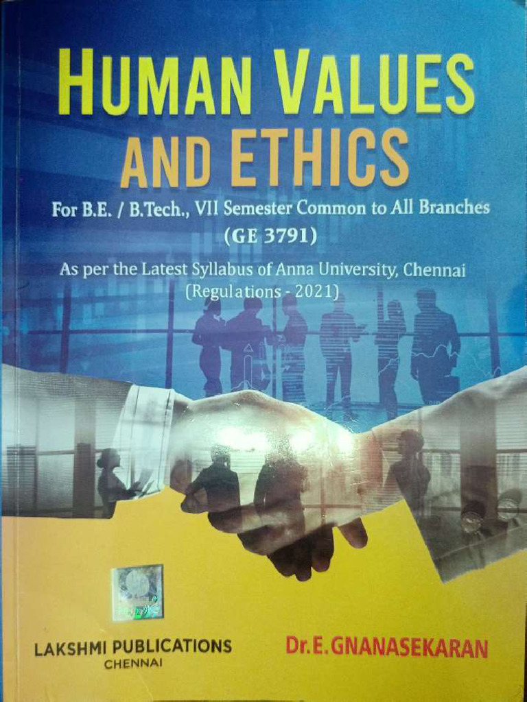 Human Values and Ethics (GE 3791) Full Book | PDF