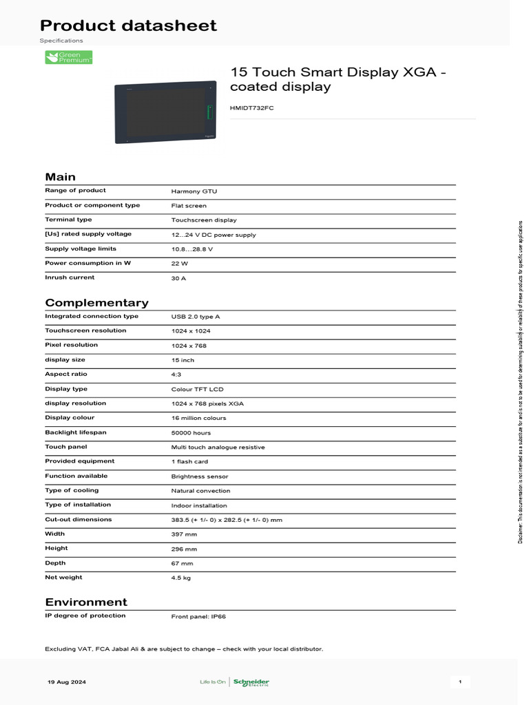 Schneider Electric - Magelis-GTU - HMIDT732FC | PDF