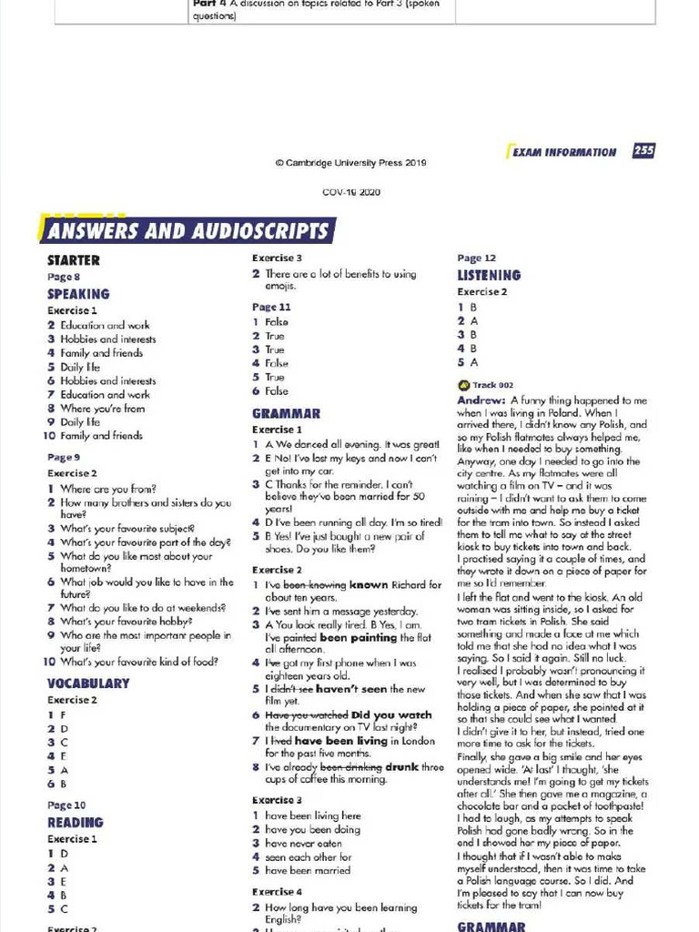 Answer Key and Audioscript | PDF